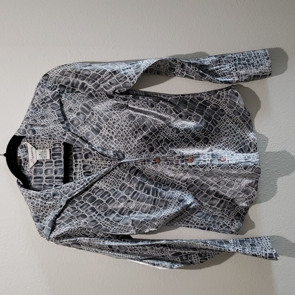 Gantos | Tops | Vintage Gantos Satin Sheen Animal Print Blouse | Poshmark